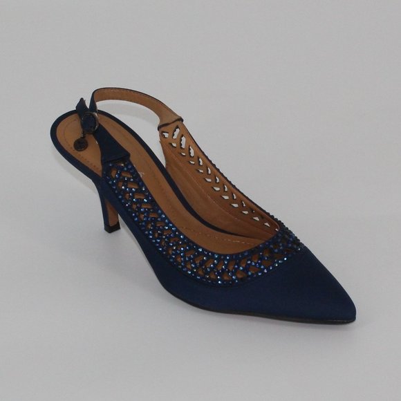J. Renee' | Shoes | J Renee Blue Slingback Heels Women Size 75 M | Poshmark